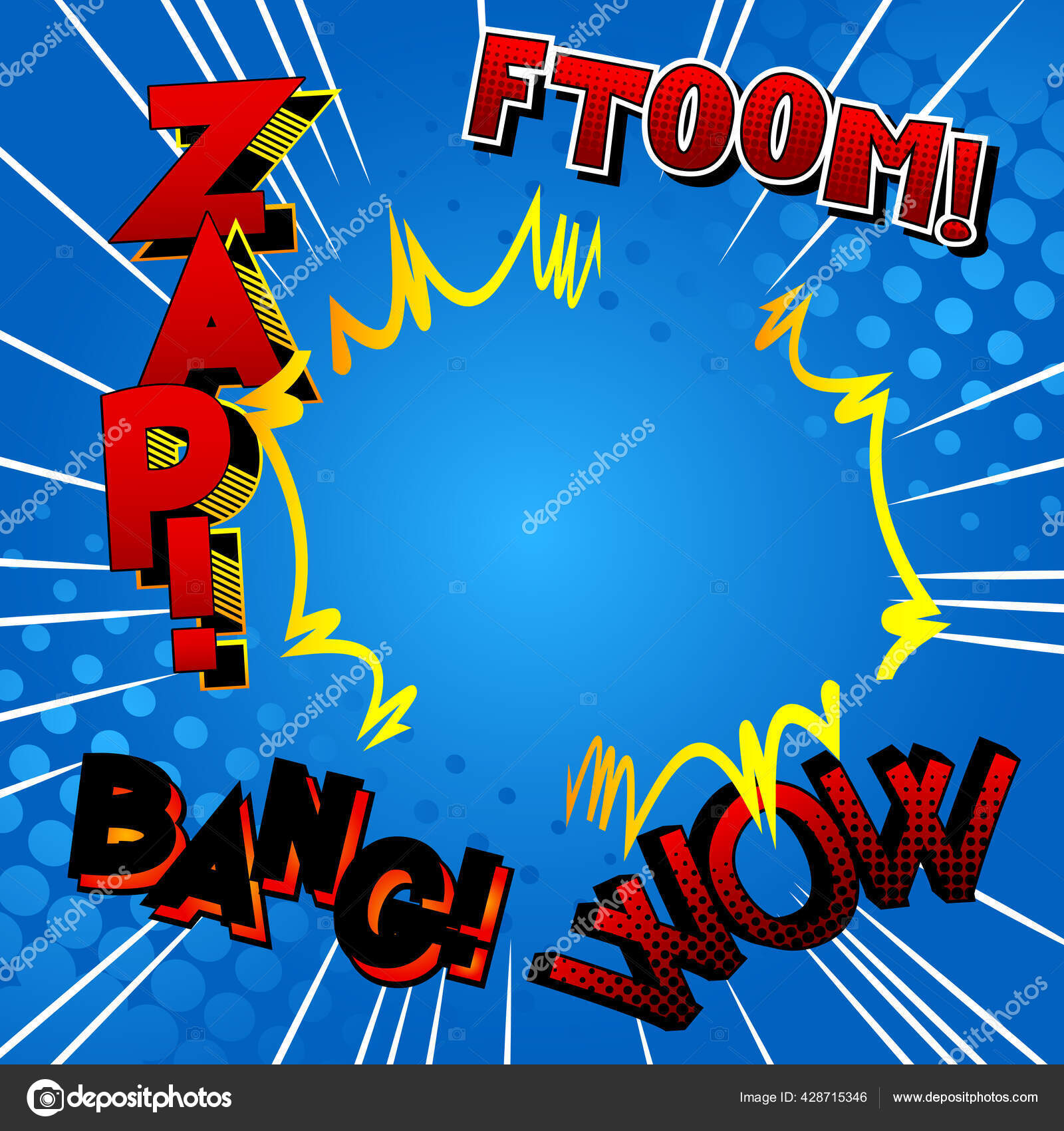 Comic Book Background Word Sound Effects Vector Illustrated Cartoon ...