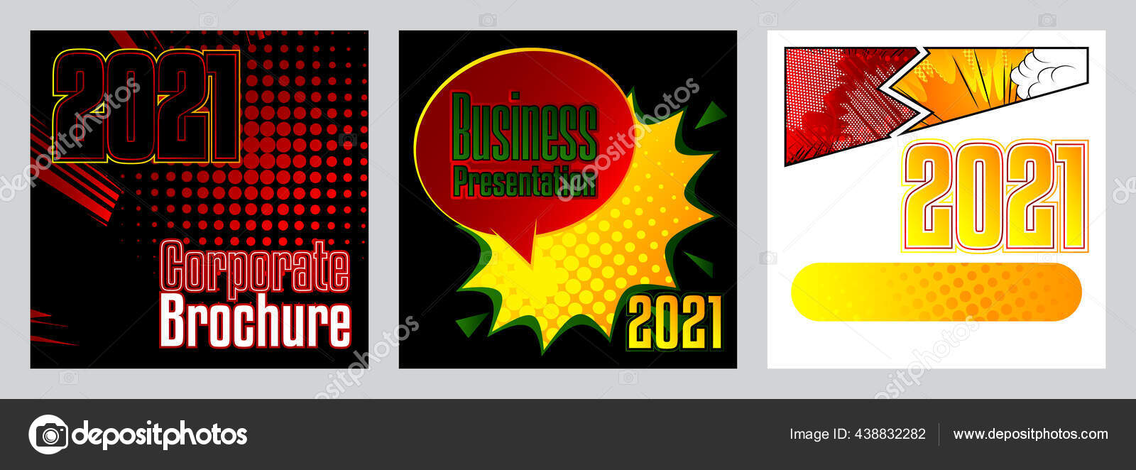 Comic Book Business Presentation Template Vector Graphic Company ...