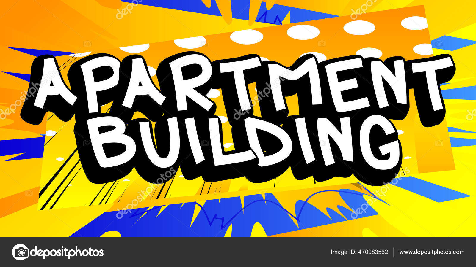 Apartment Building Comic Book Word Colorful Pop Art Background Retro ...