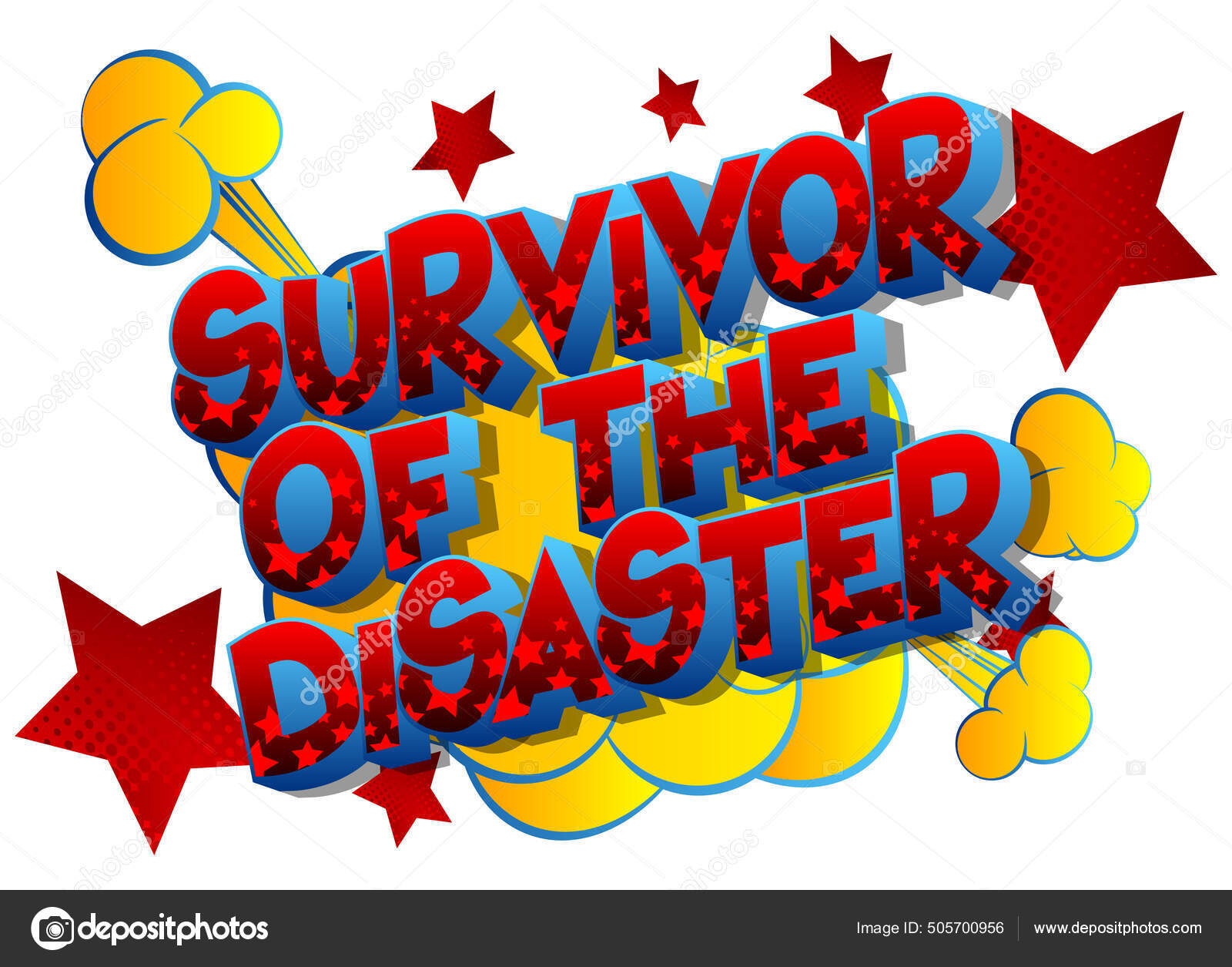 Survivor Disaster Comic Book Style Text Retro Comics Typography Pop ...