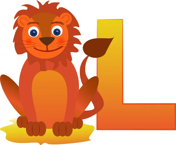 Alphabet L with lion — Stock Vector © dagadu #5549165