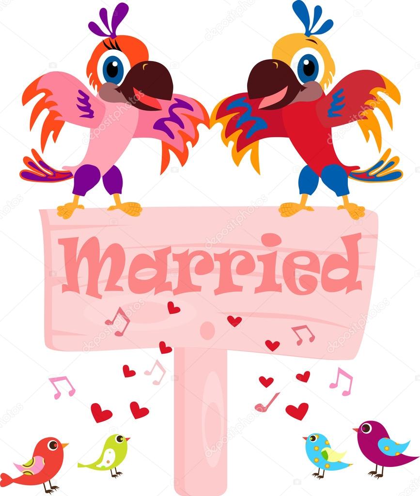 Married parrots Stock Vector Image by ©NoraVector #73794803