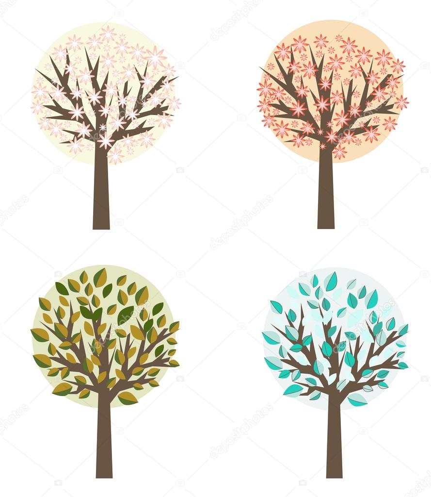 Four seasons tree. Stock Vector Image by ©NoraVector #80532306