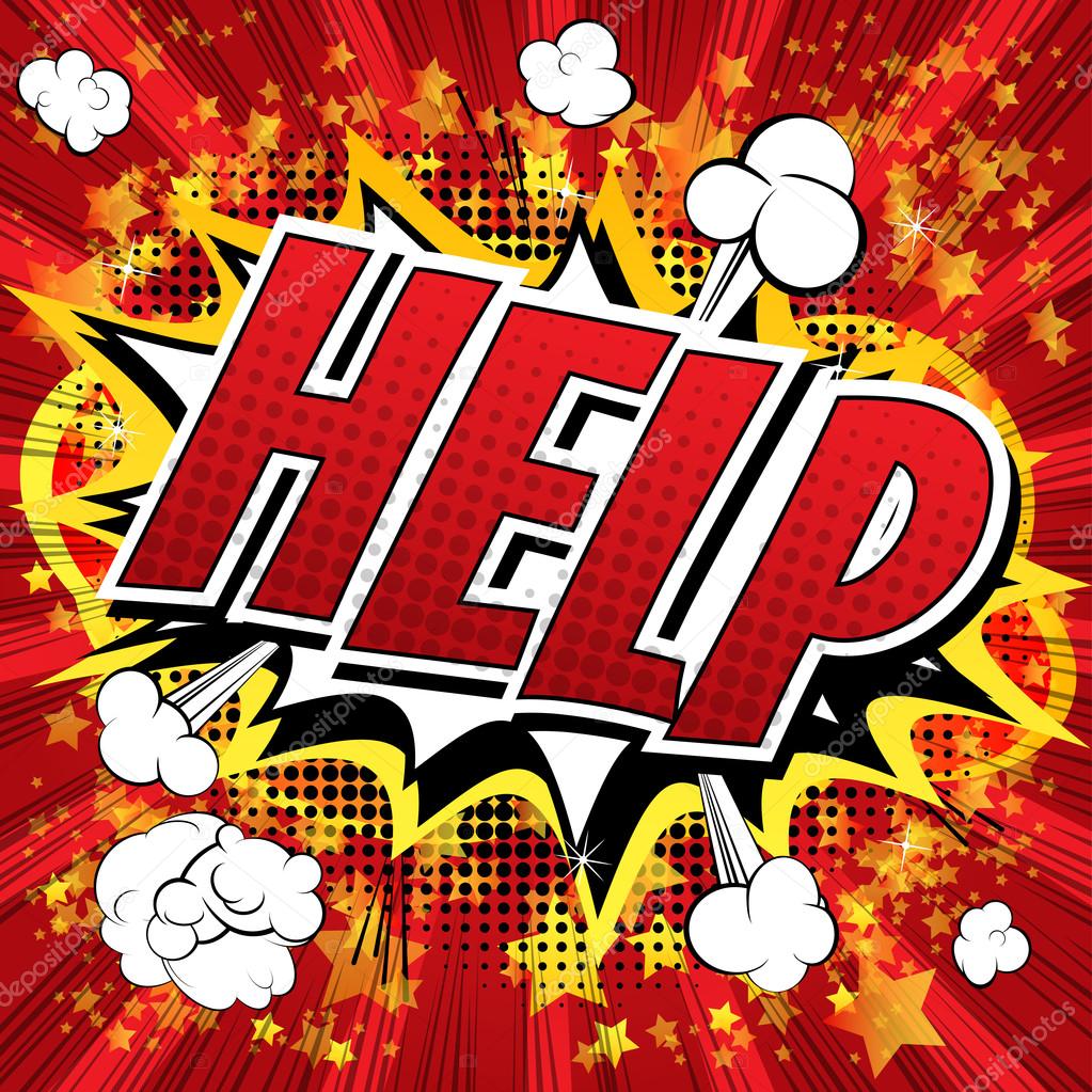 Help - Comic book style word. Stock Vector Image by ©NoraVector #83456210