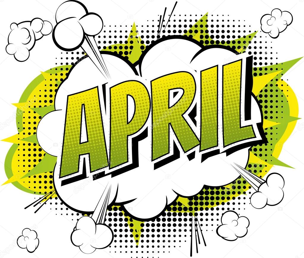 April - Comic book style word Stock Vector Image by ©NoraVector #89442004