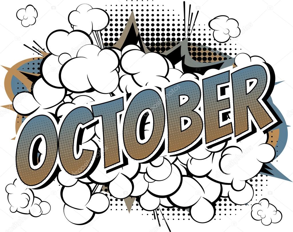 October - Comic book style word Stock Vector Image by ©NoraVector #89910808