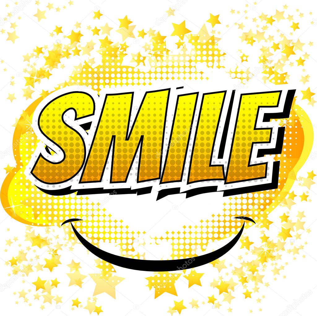 Smile - Comic book style word. Stock Vector by ©NoraVector 90447580