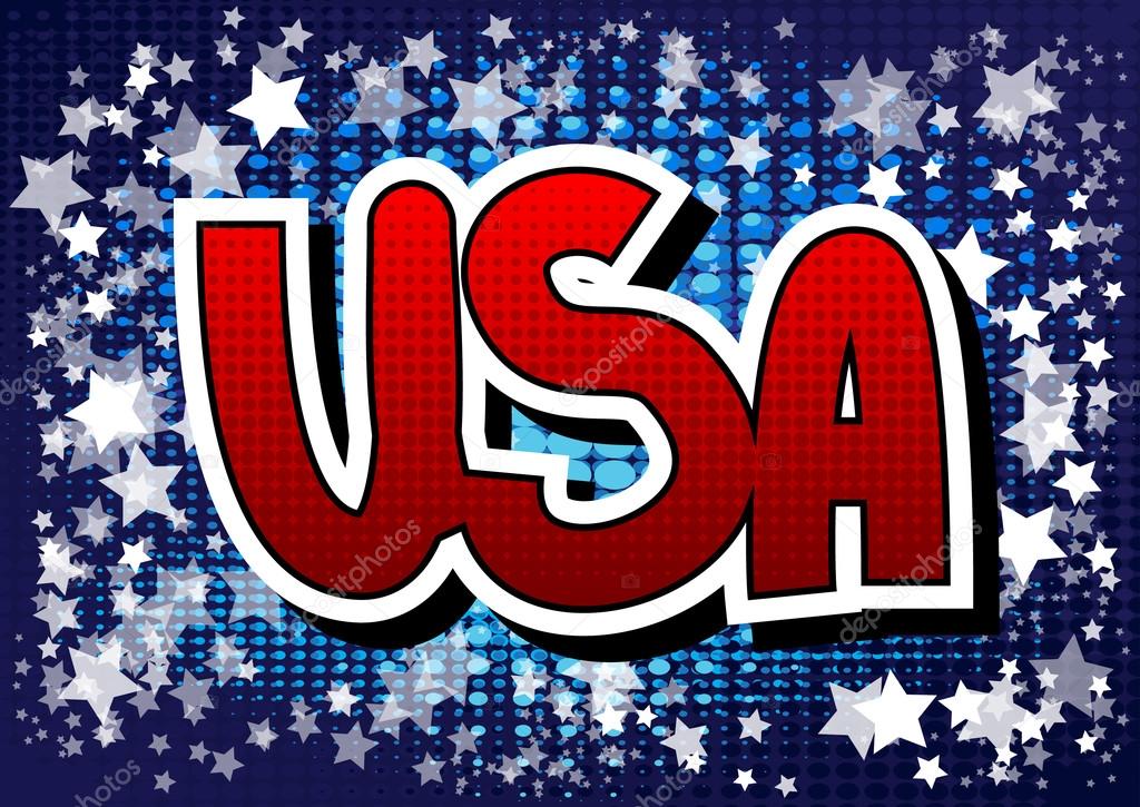 USA - Comic book style word Stock Vector Image by ©NoraVector #95108166