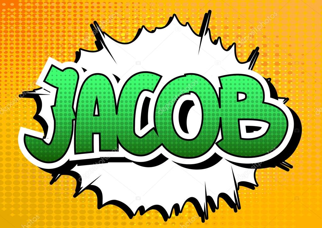 Jacob - Comic book style male name on comic book abstract background ...