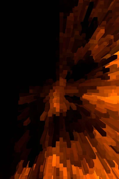 Sun, fire, explosion bursts blurred pixel illustration with rays of ...