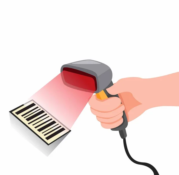 Black Icon Operator Holds Barcode Scanner Hand Silhouette Scanning ...