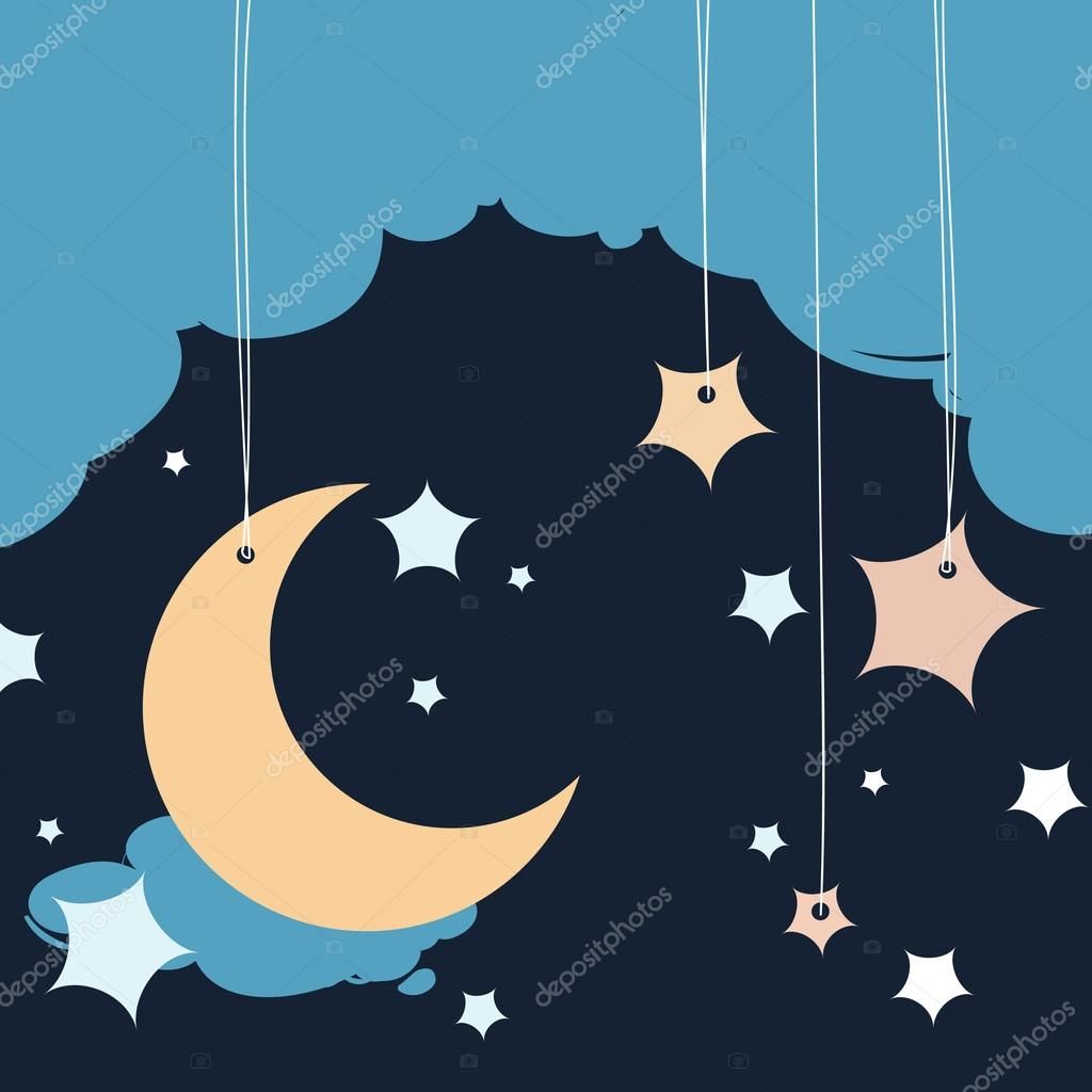 Cartoon stars in night sky Stock Vector by ©O.ta 85189102