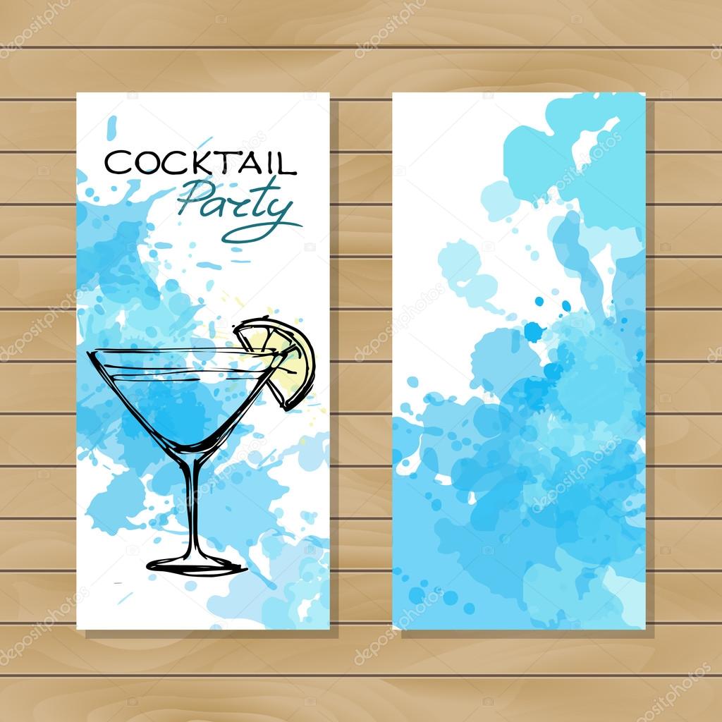 Blue cocktail party banner Stock Vector Image by ©O.ta #85189372