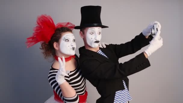 Two mimes man and woman in april fools day Stock Photo by ©Satura_ 98094764