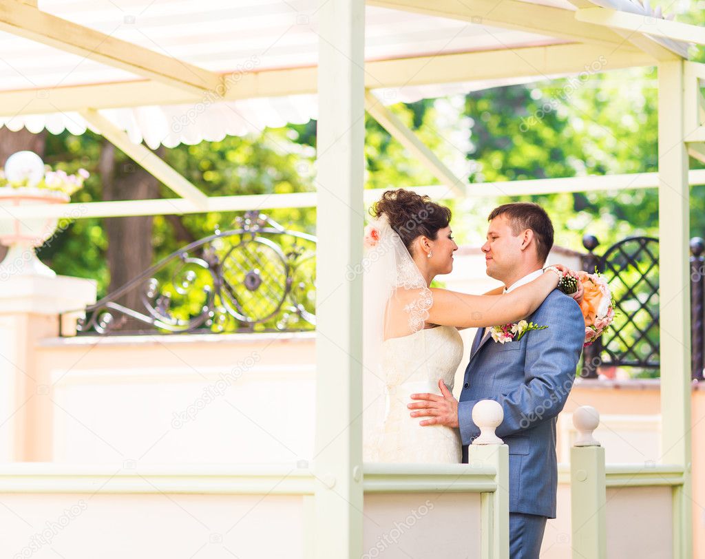 Beautiful wedding, husband and wife, lovers man woman, bride and groom ...