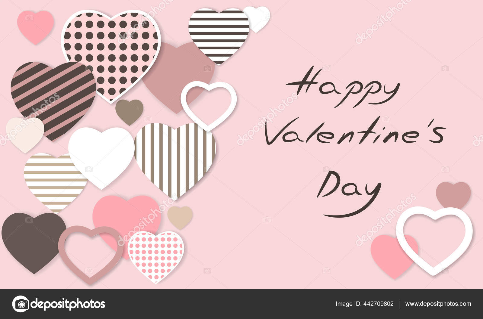 Hearts Form Frame Delicate Pastel Colors Text Happy Valentine's Day ...