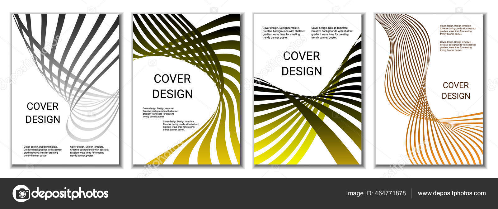 Design Covers Magazines Banners Posters Set Covers Multicolored Wavy ...