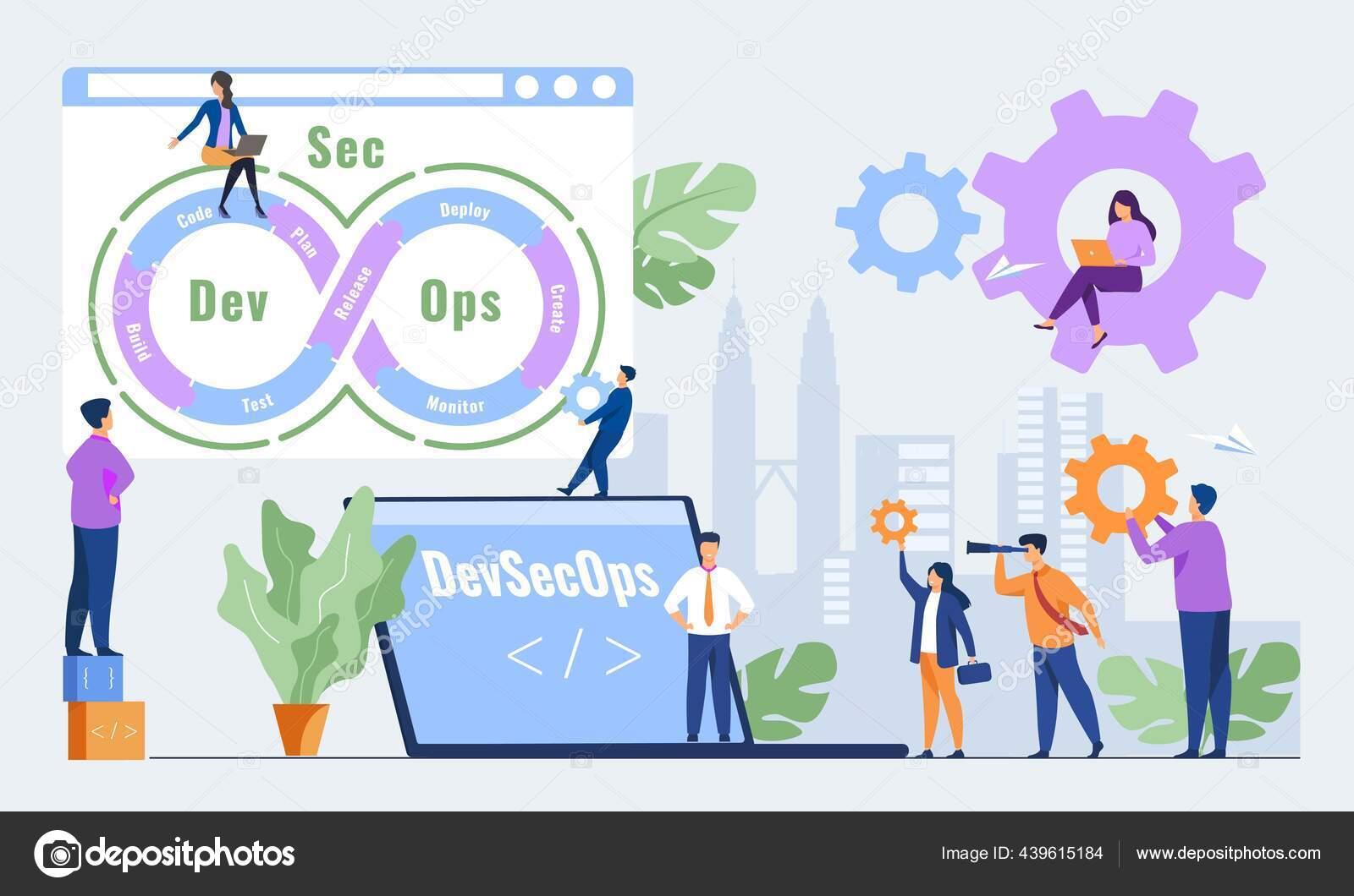 Vector Illustration Devsecops Methodology Secure Software Development ... Vector Illustration Devsecops Methodology Secure Software Development ...