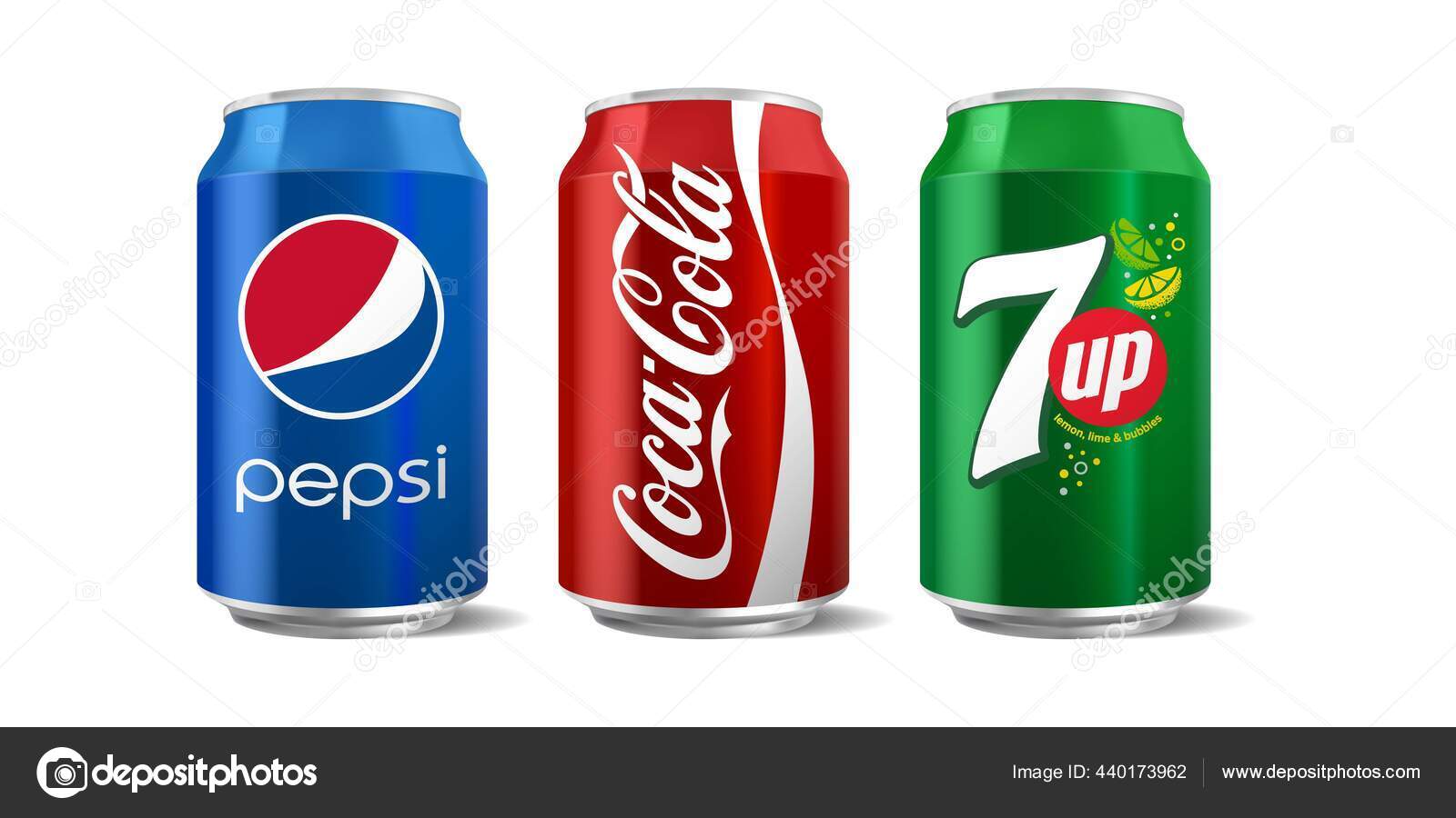 Vector Illustration Classic Coca Cola Pepsi Can Isolated White ...