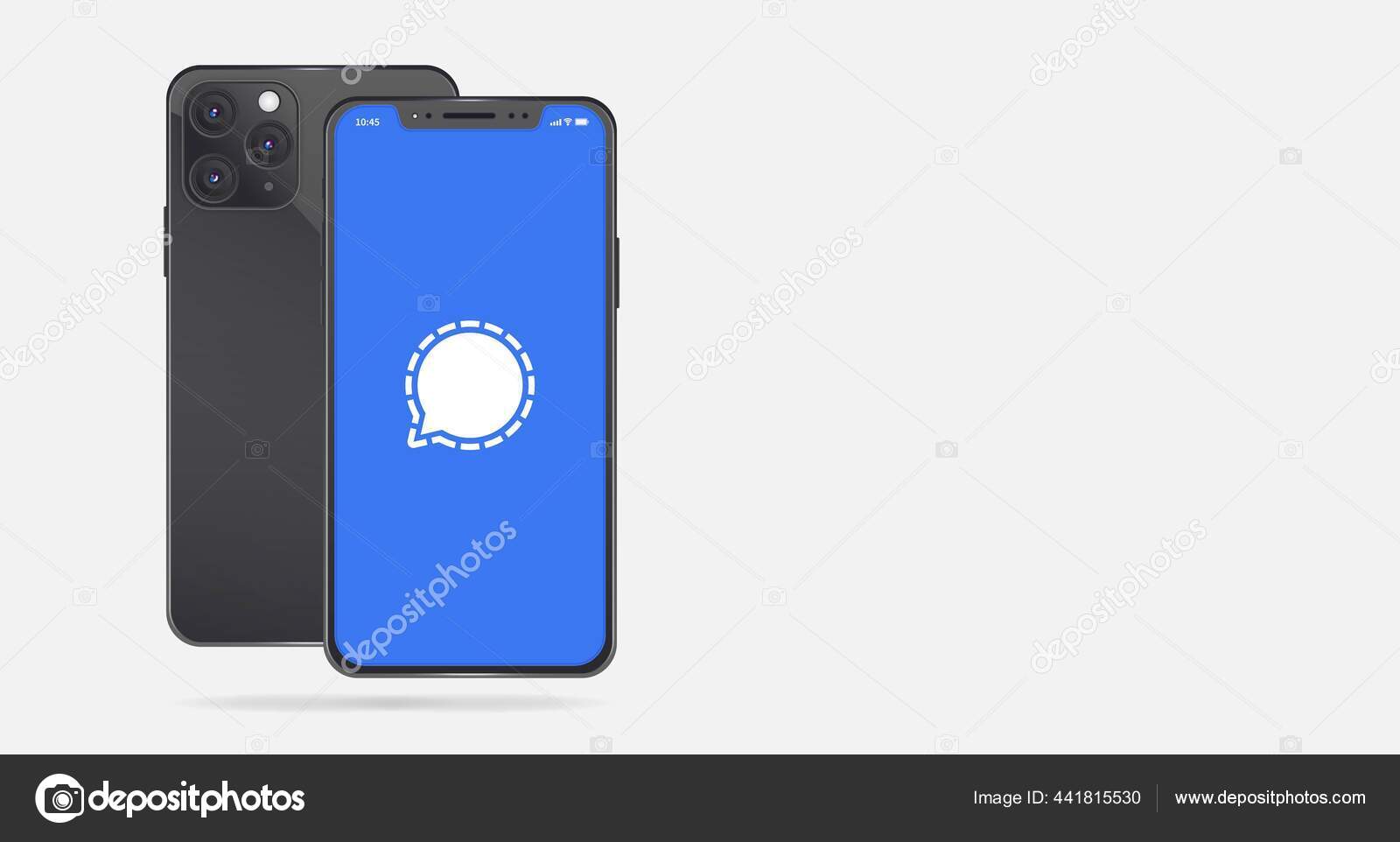 Apple Iphone Signal Apps Its Screen Signal Free Private Messenger Stock ...