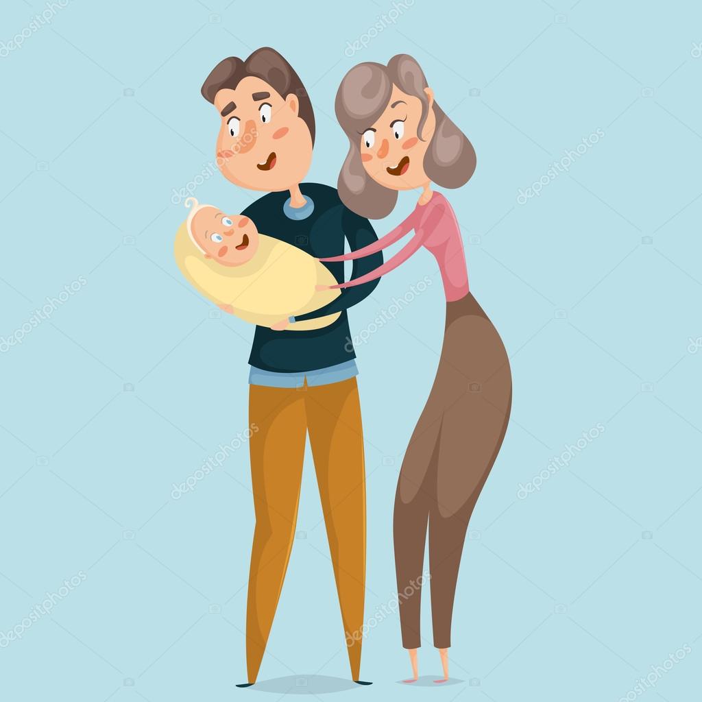 Dibujos Animados De Padres Y Bebé 66 Father New Born Baby And Father