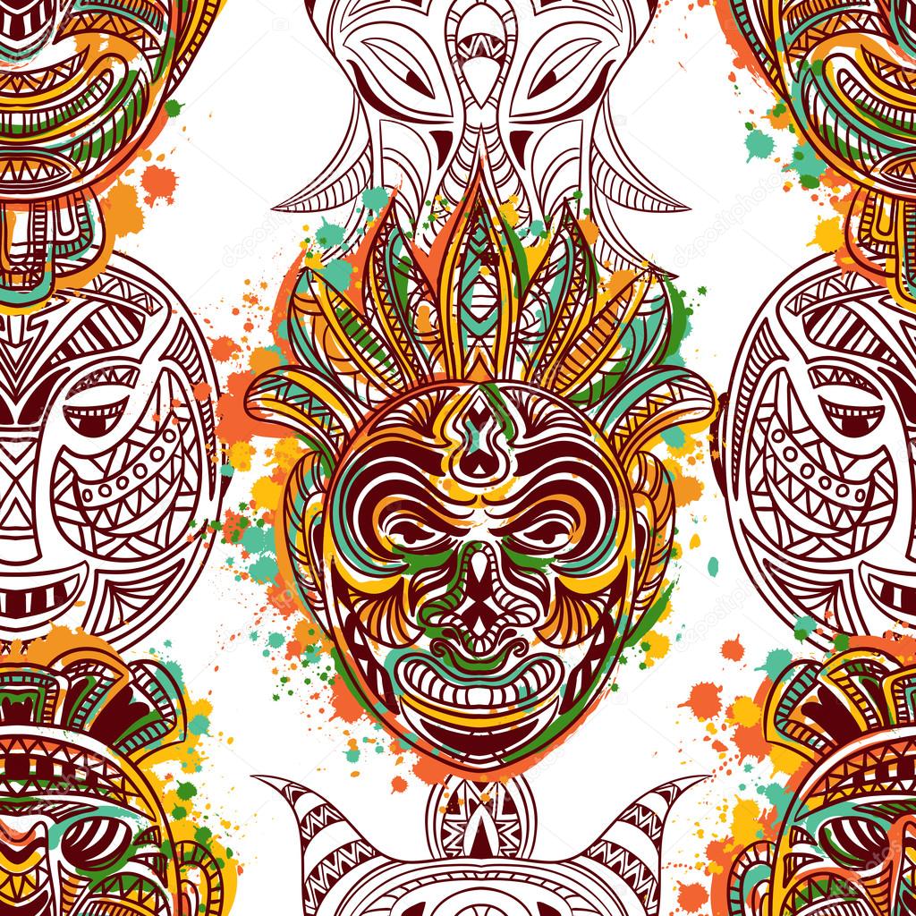 African Tribal Mask Patterns
