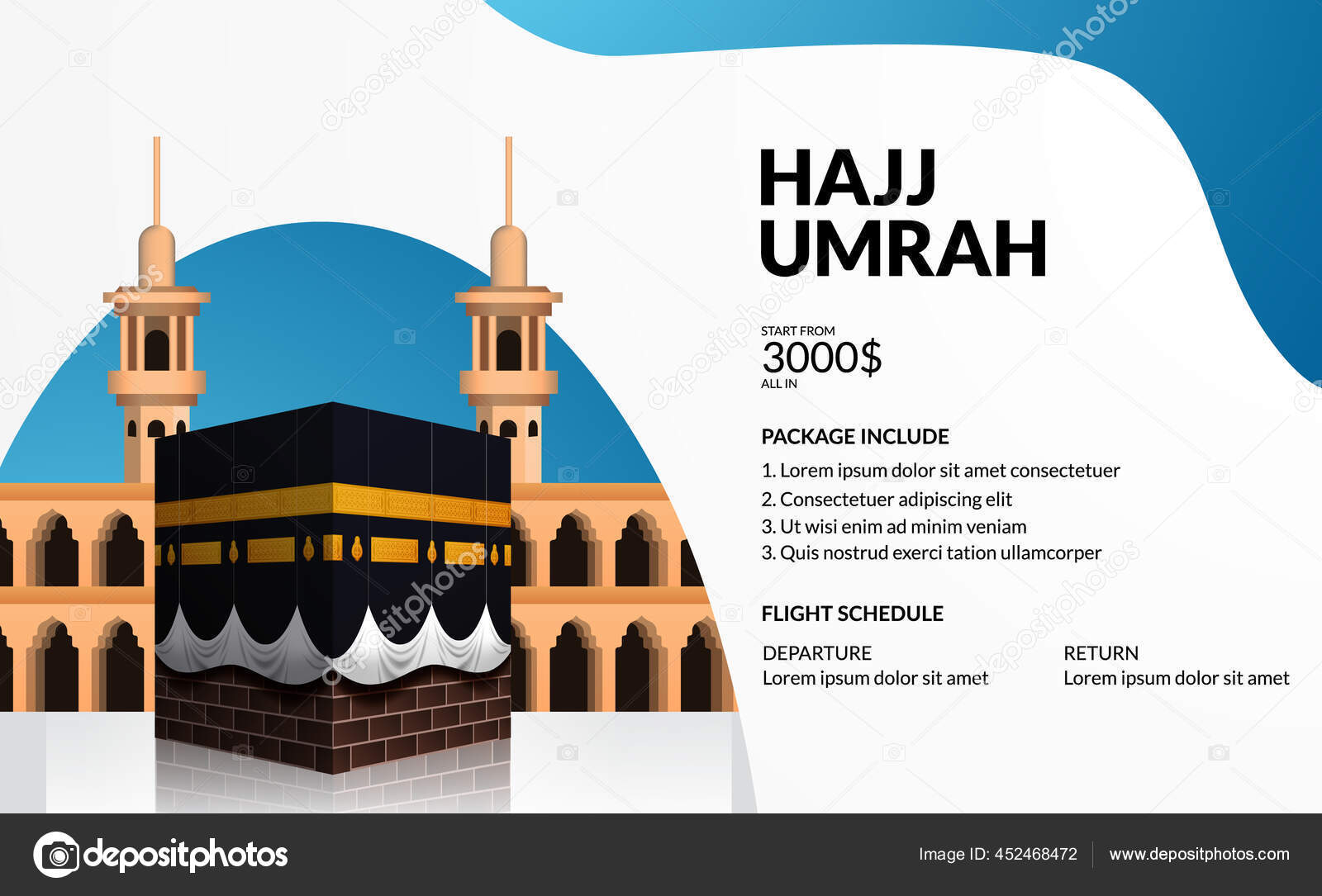 Simple Modern Hajj Umrah Tour Travel Poster Flyer Banner Template Stock ...