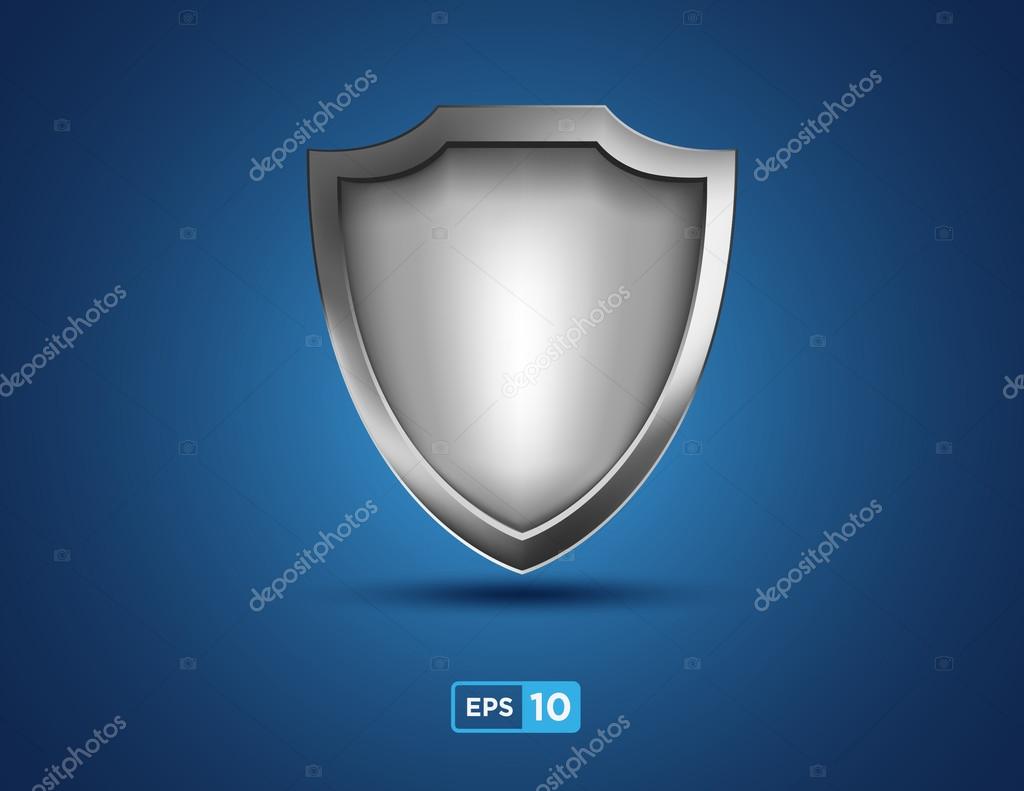 Empty silver shield on the blue background Stock Vector by ©iam-frukt ...