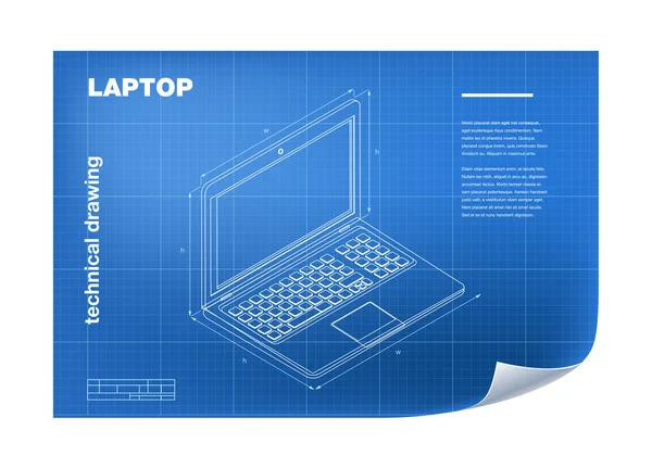 Technical Illustration with laptop drawing Stock Vector Image by ©iam ...