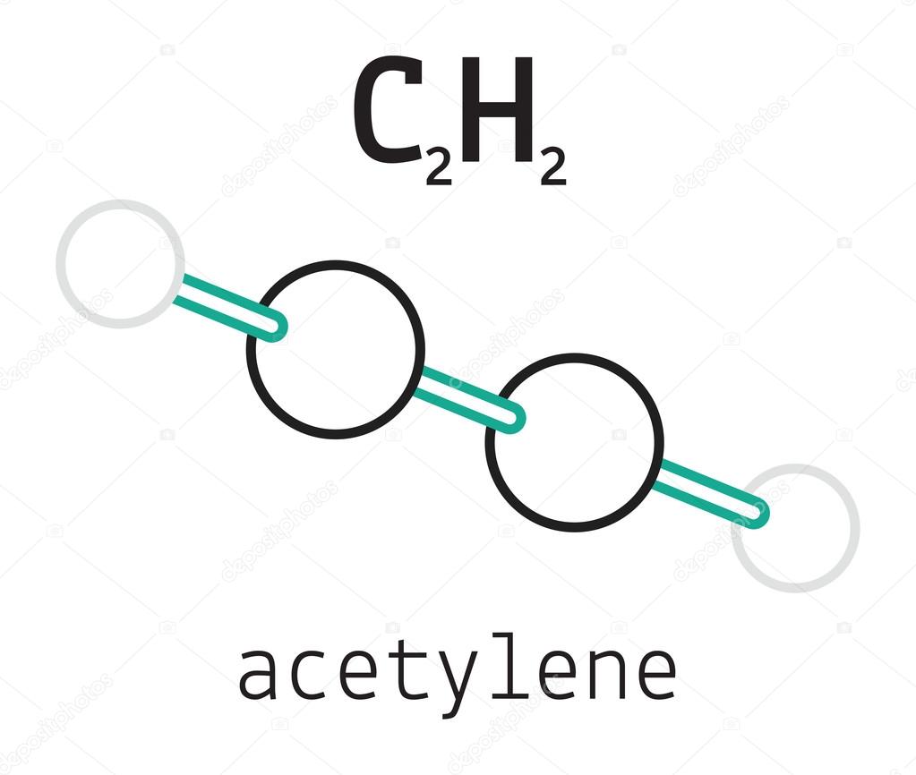 C2H2 acetylene molecule — Stock Vector © MariaShmitt #92245324