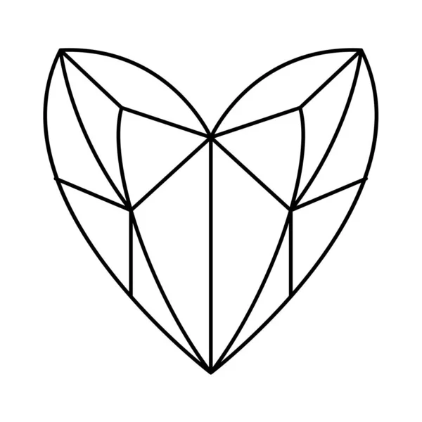 Geometric heart shape vector illustration. Simple linear icon ...