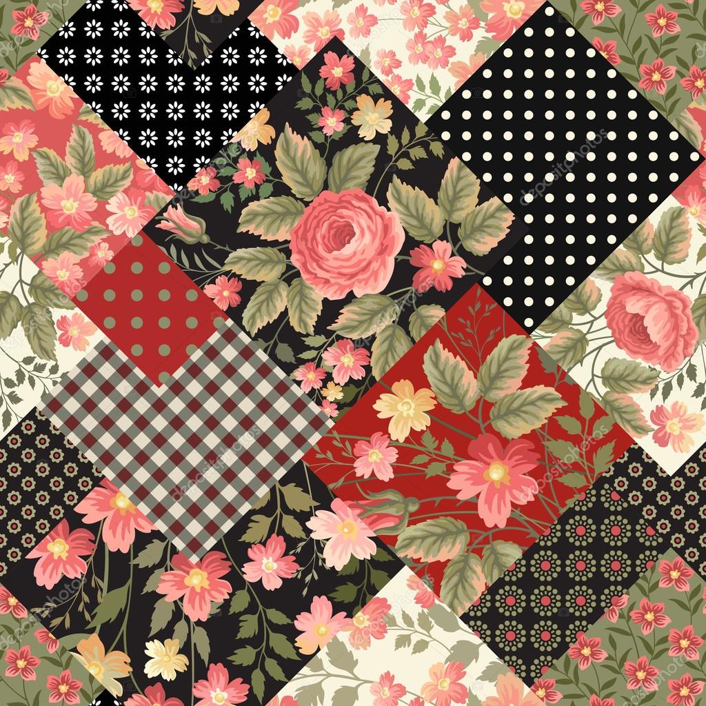 Seamless floral patchwork pattern Stock Vector Image by ©citradora ...