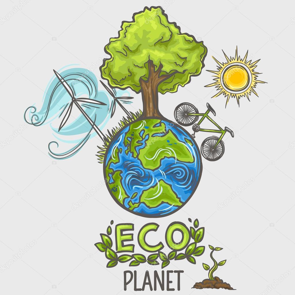 Eco planet - concept design poster Stock Vector by ©karinacornelius ...