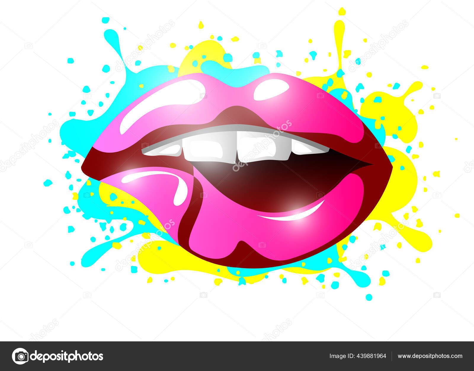 Labios vectoriales en estilo gráfico Vector de stock #439881964 de ©SereDim
