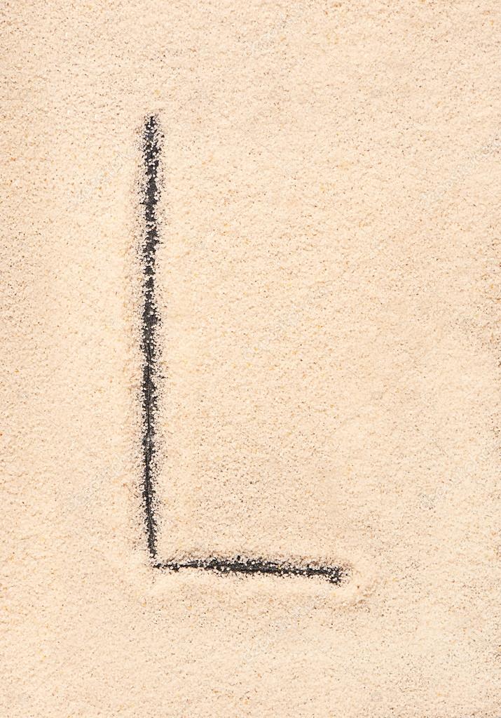 L letter written on sand — Stock Photo © IntelWond #102071310