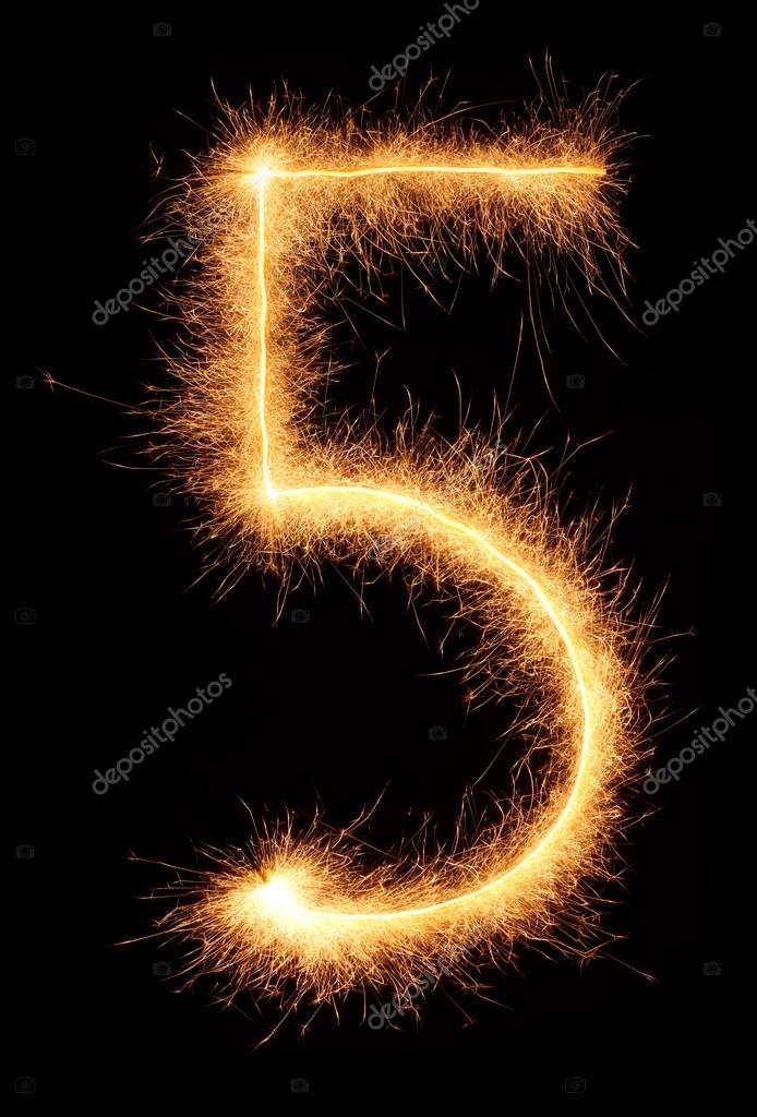 "5" number drawn with bengali sparkles — Stock Photo © IntelWond #73419219