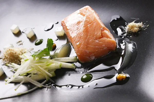 Molecular modern cuisine red fish - Stock Image - Everypixel