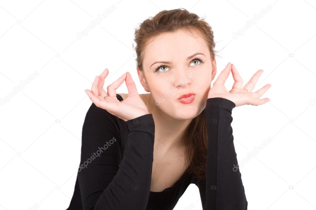 Sexy female gesturing against Stock Photo by ©Jyliana 68759883