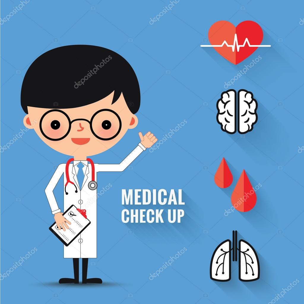 Medical check up with man doctor characters. Stock Vector Image by ...