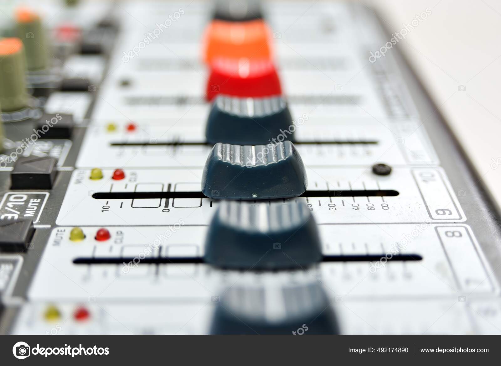 Faders All Open Right Mixing Console Close Stock Photo by ©TetianaDov ...