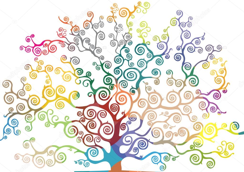Tree with curved branches and colored Stock Vector Image by ©lisa_l ...