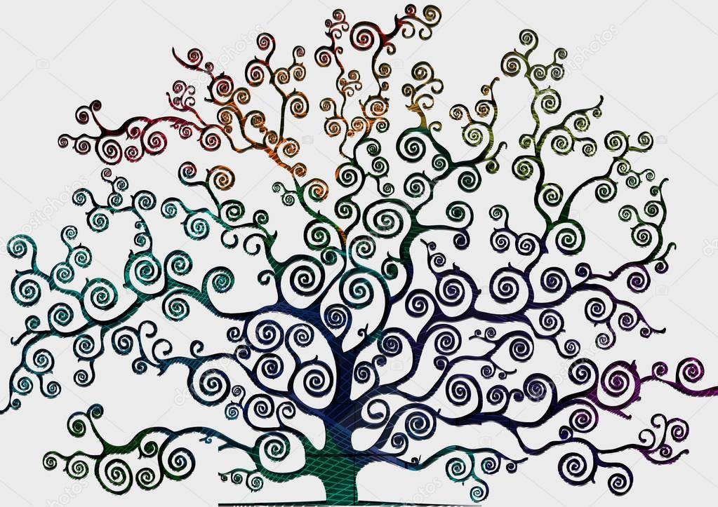 A lombozat firkált egy fa rajz — Stock Fotó © lisa_l #83102286