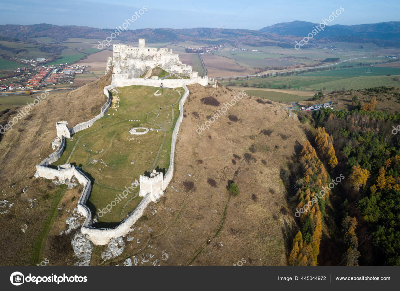 Aerial Vier Spis Castle One Biggest European Castles Located Slovakia ...