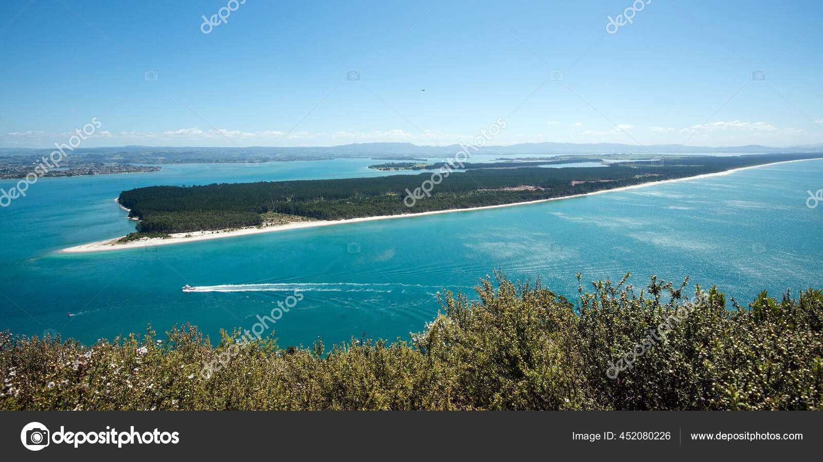 Matakana Island Seen Mount Maunganui New Zeland Stock Photo by ...