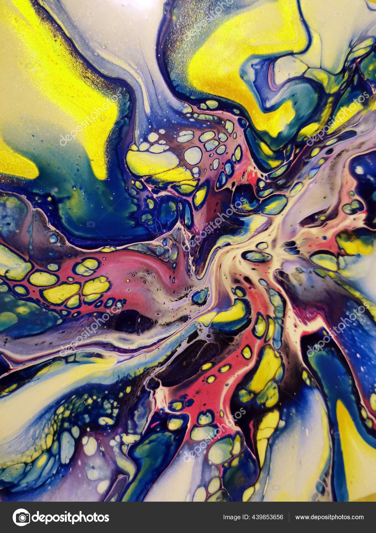 Beautiful Colorful Mixed Abstract Fluid Painting Acrylic Vibrant Colors ...
