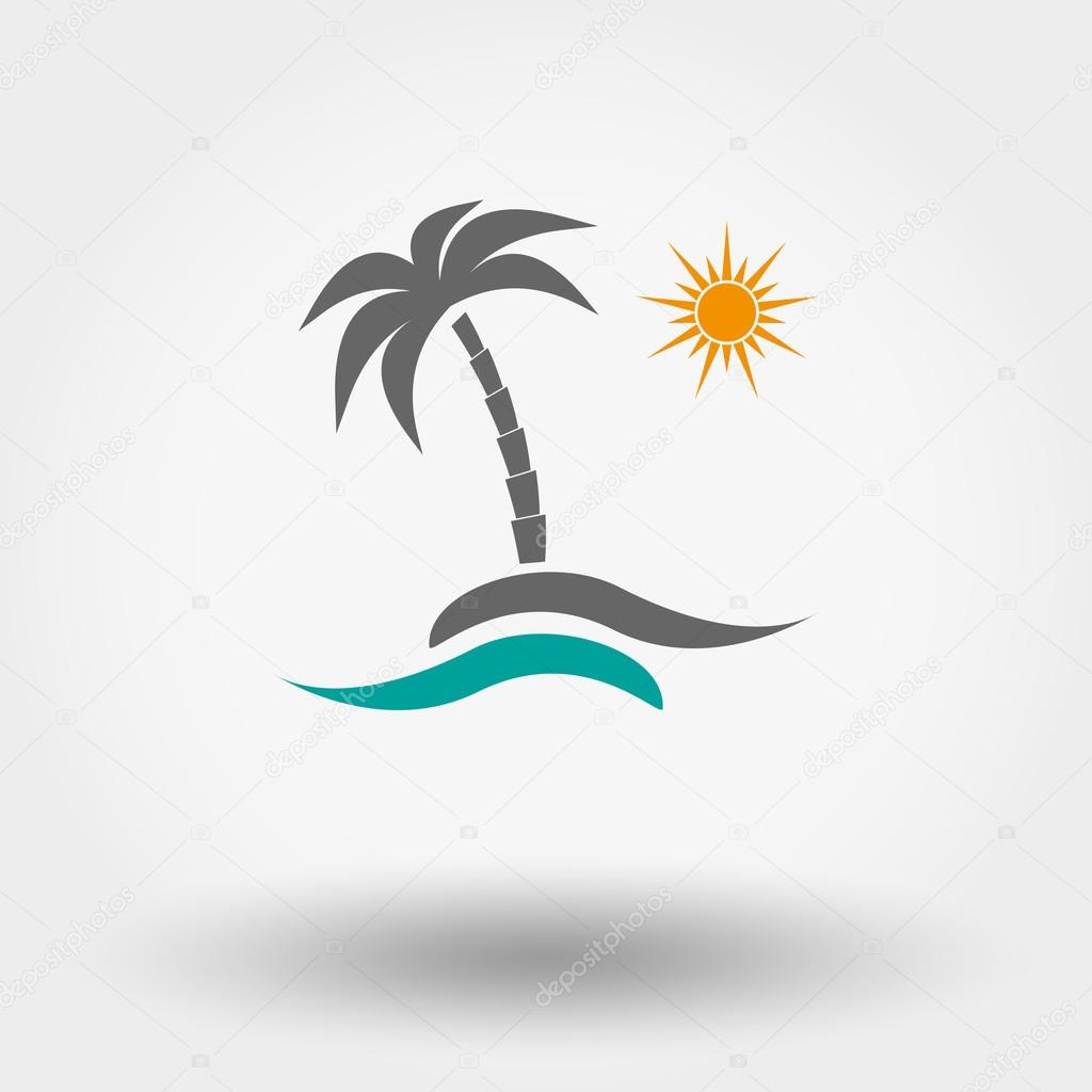 Palma y sol . Vector de stock #71341823 de ©elen88