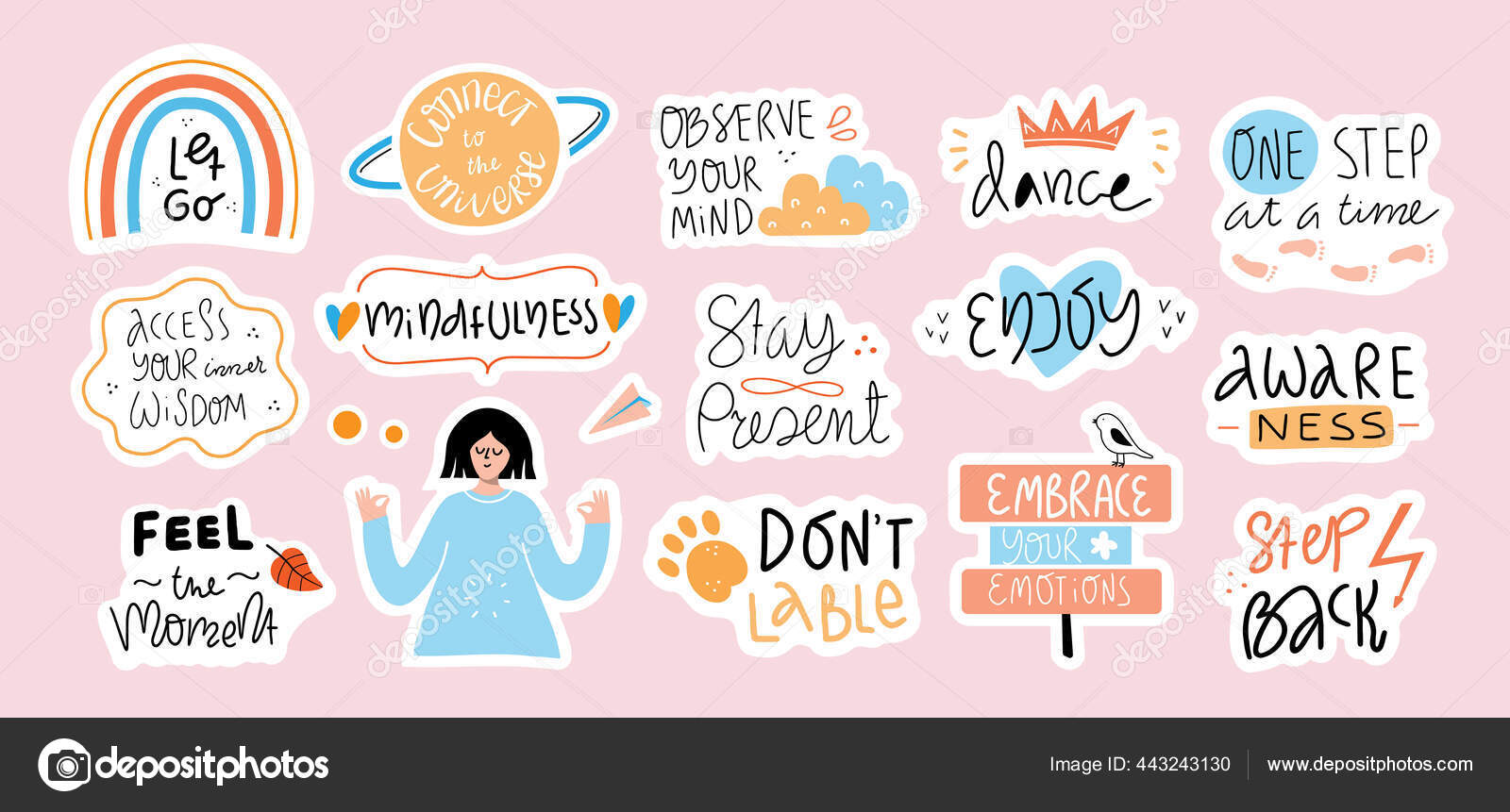 Big set of self love quotes in stickers. Stock Vector Image by ©alsouf ...