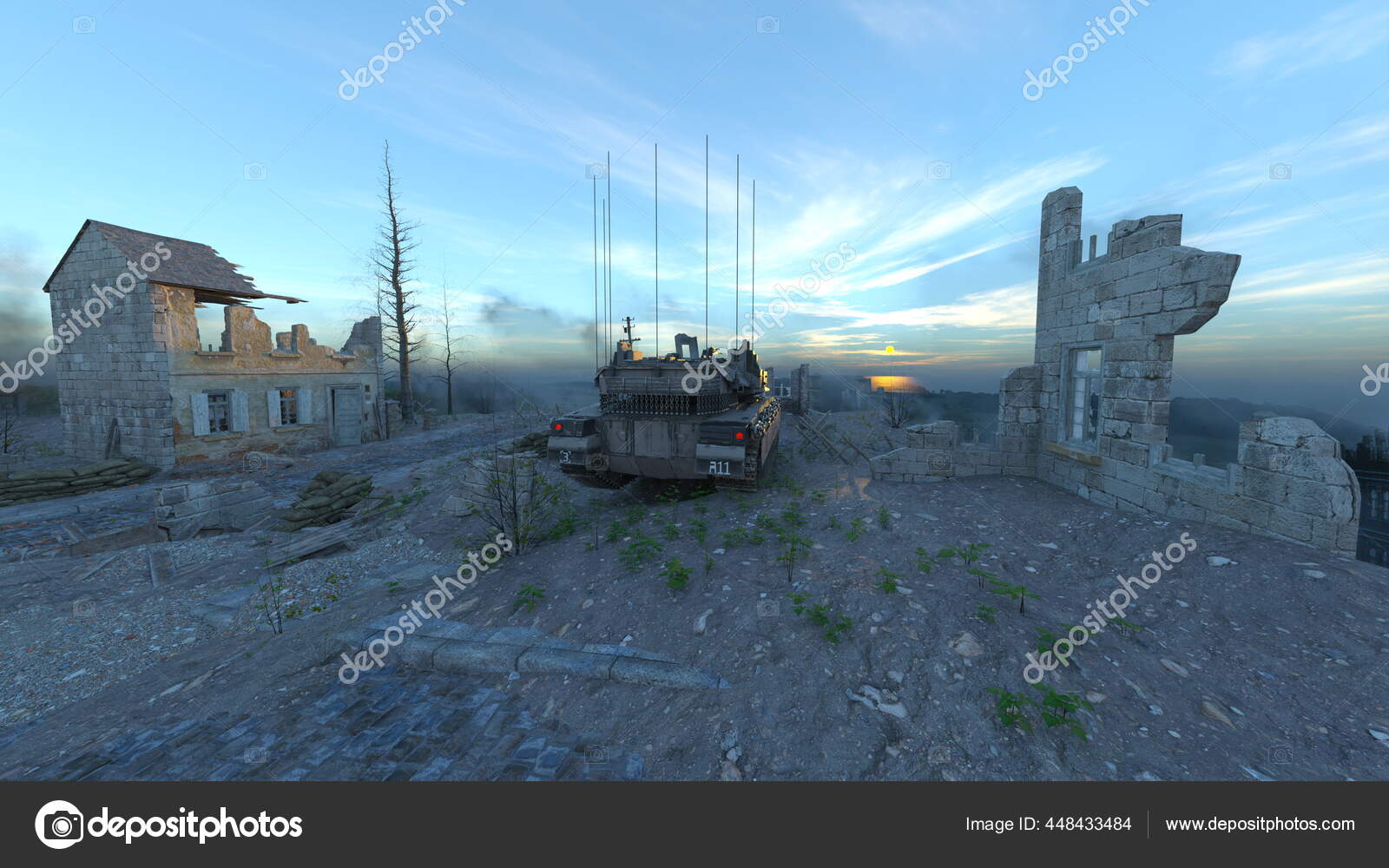 Rendering Military Tank — Stock Photo © TsuneoMP #448433484
