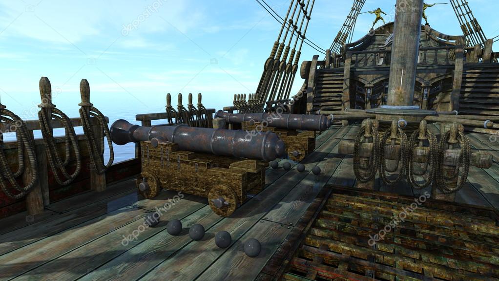 3D CG rendering of cannon on the boat — Stock Photo © TsuneoMP #99709780