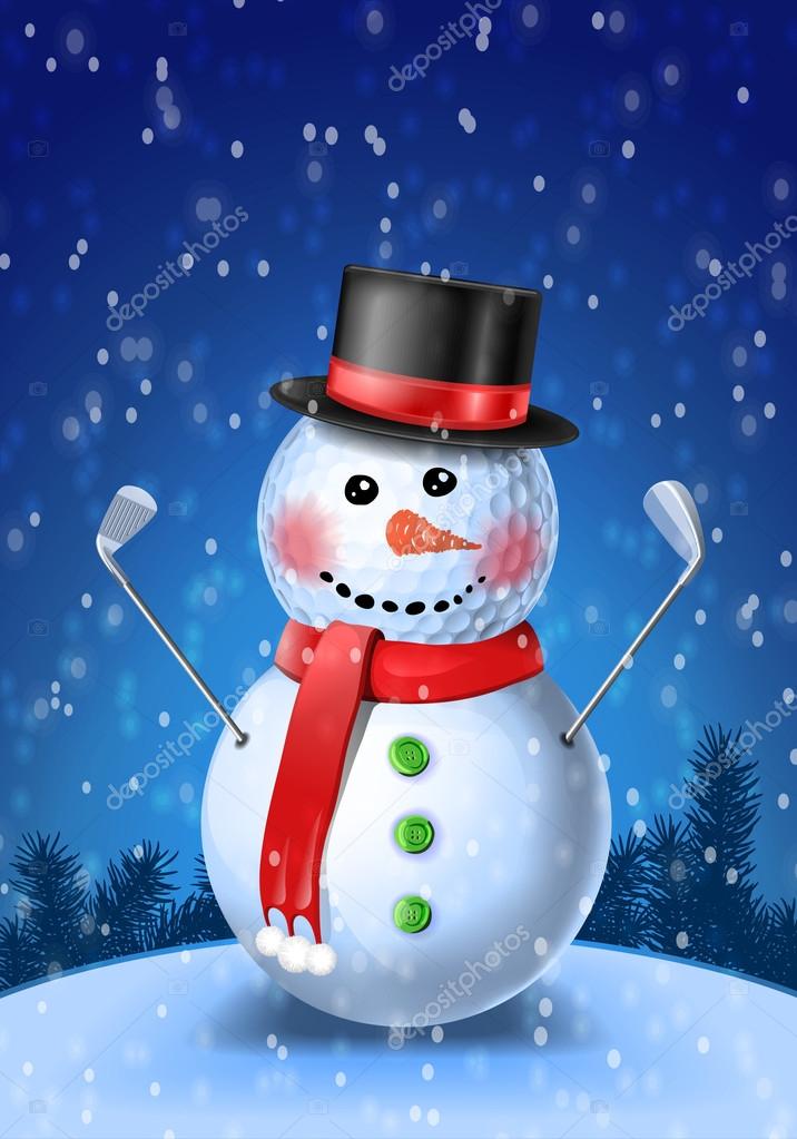 Snowman golfer with irons Stock Vector Image by ©andriocolt #120616468